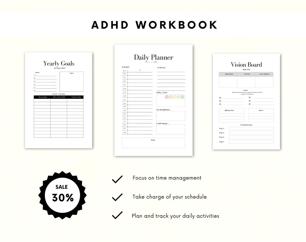 Ultimate ADHD Workbook (made by an ADHDer) | Printable ADHD Planner ...