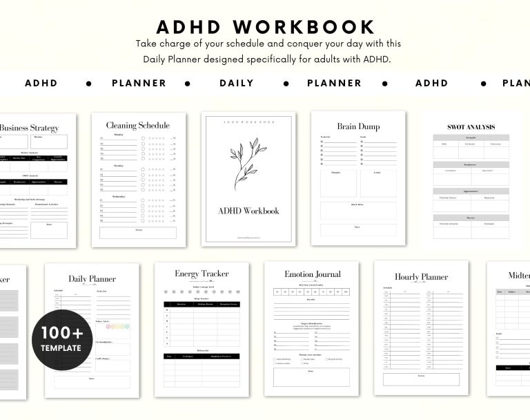 Ultimate ADHD Workbook (made by an ADHDer) | Printable ADHD Planner ...