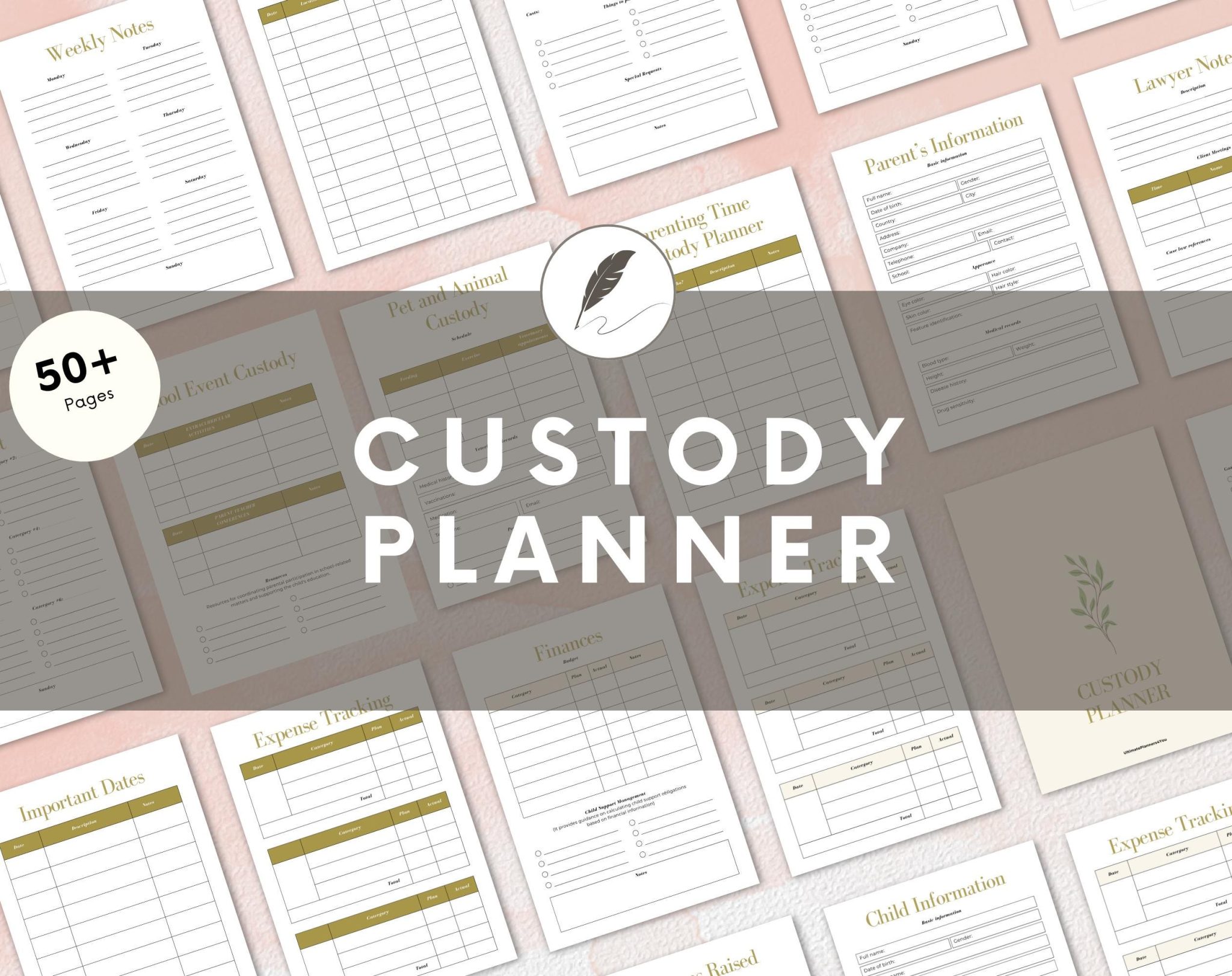 Child Custody Planner Printable | Coparenting Planner | Custody Planner ...